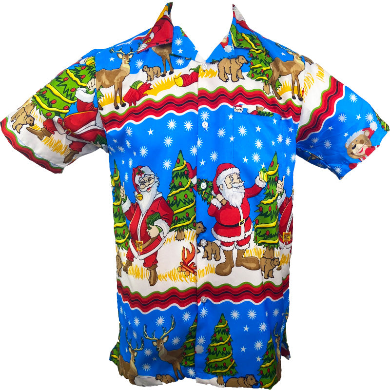 Happy Santa Blue Adult Shirt – TropicoolClothing