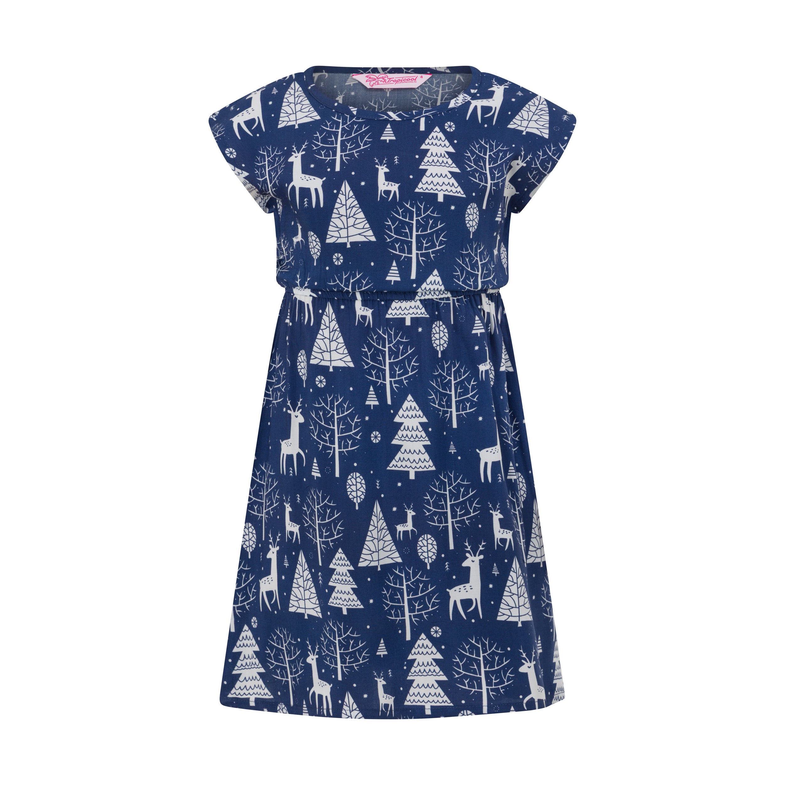 Reindeer Navy Christmas Kid's Holly Dress – TropicoolClothing